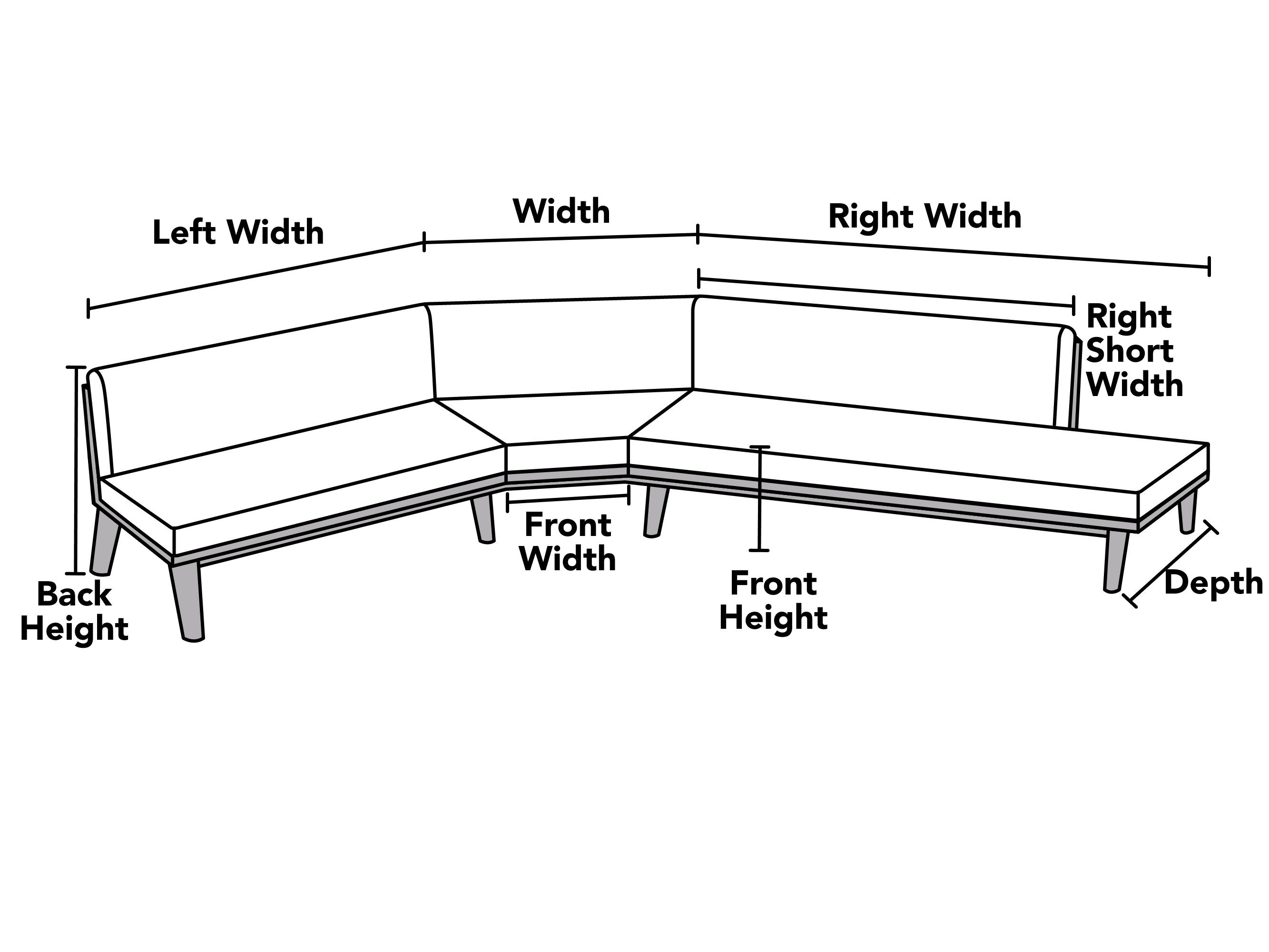 Custom L-Shape Sectional w/ Wedge Corner Cover & Right Chaise Cover ...