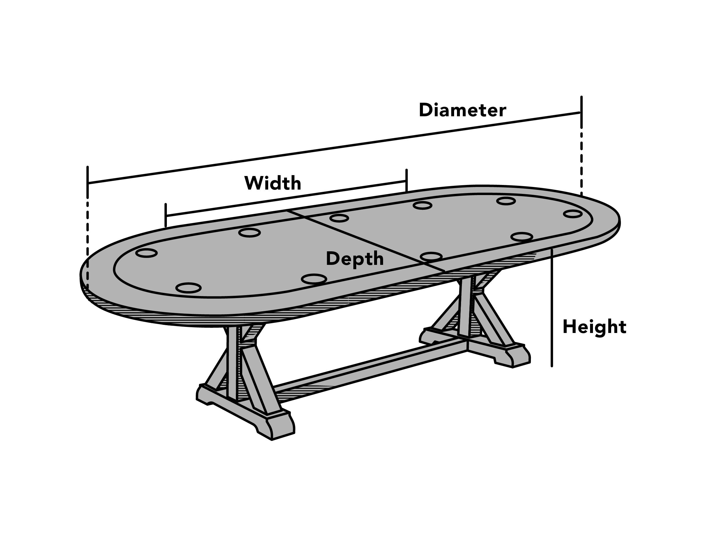 Custom Size Oblong Oval Poker Table Cover | Coverstore