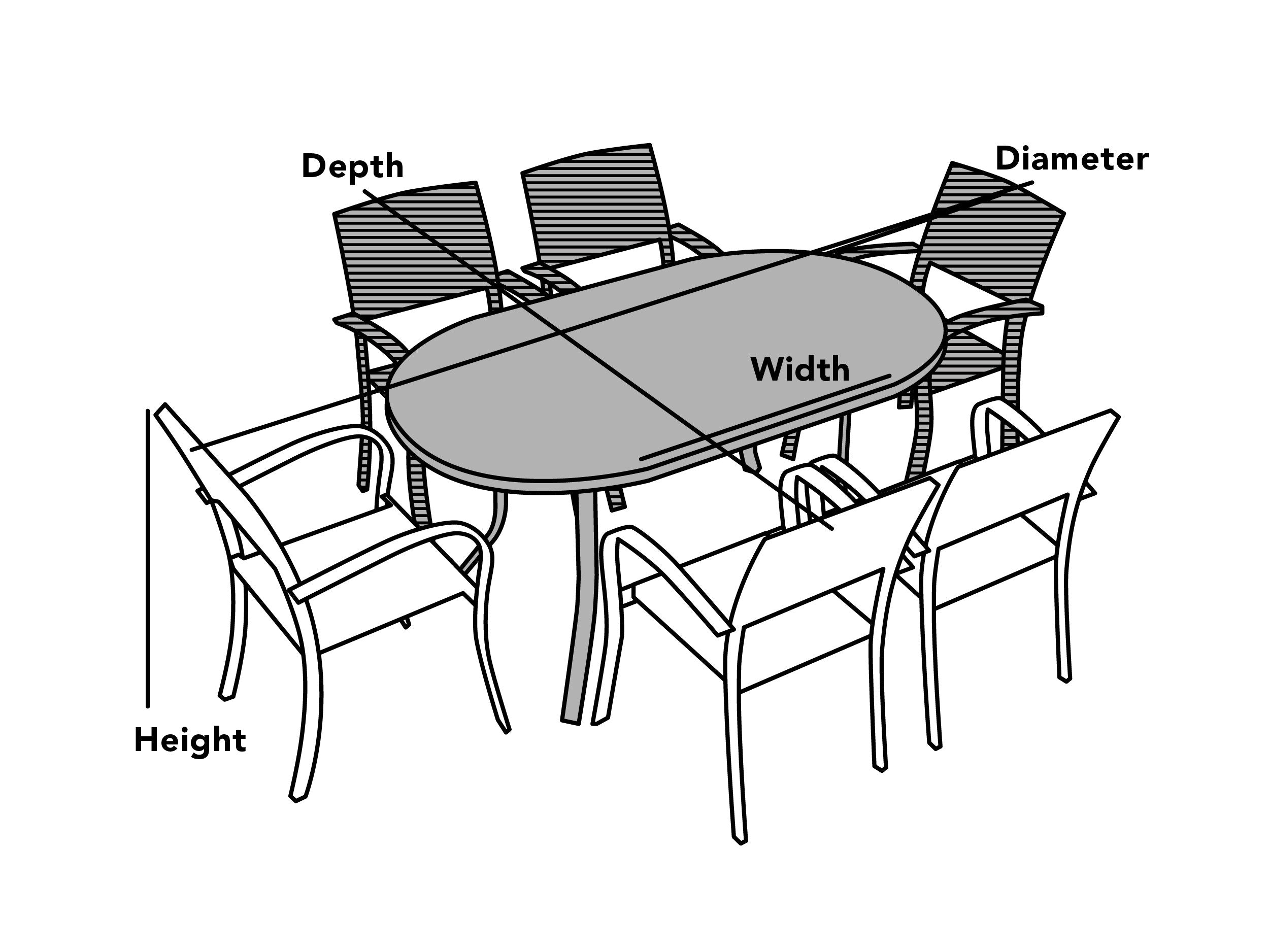 Custom Size Oblong Oval Table Chair Set Cover | Coverstore