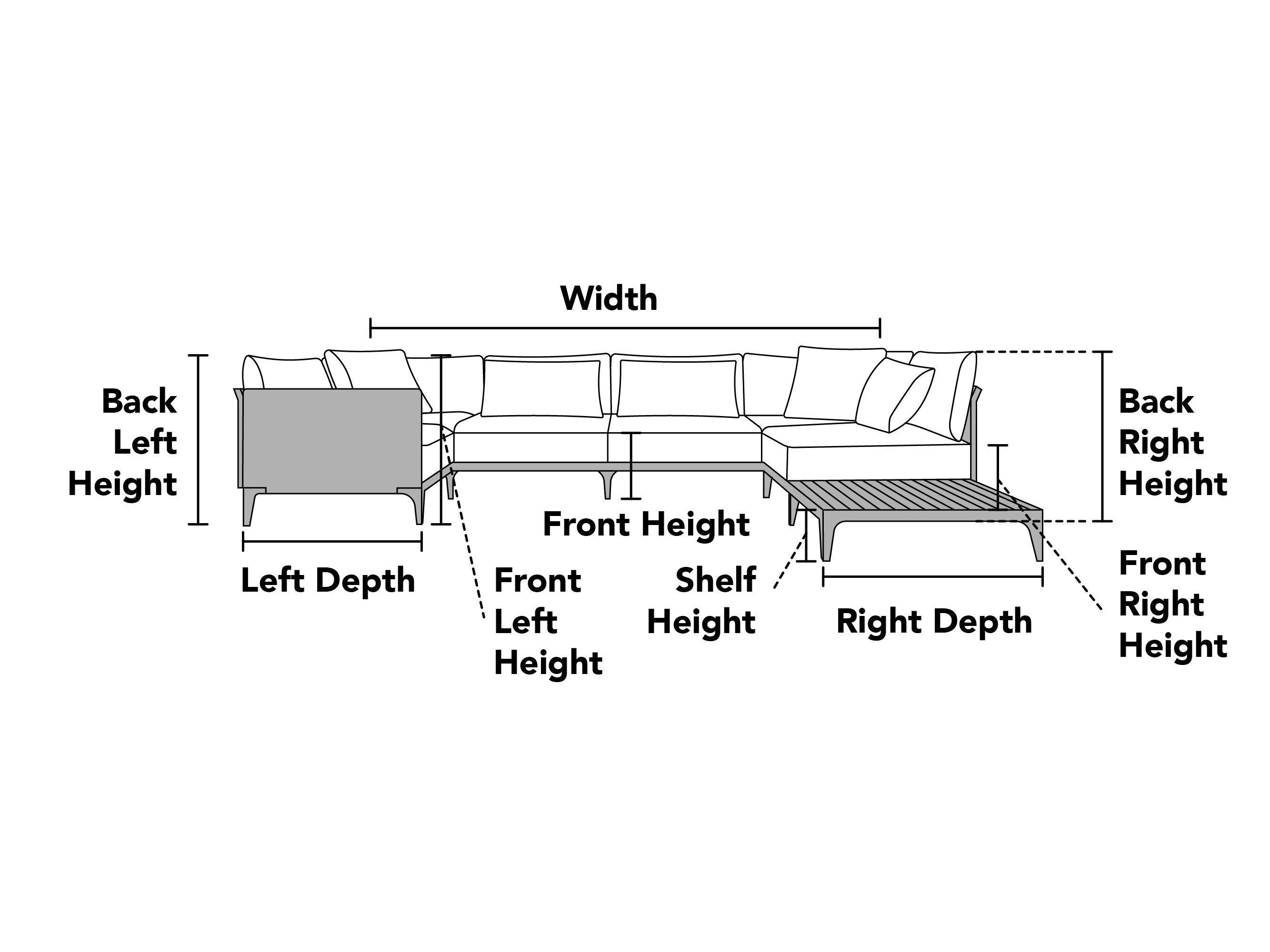 Custom U-Shape Sectional w/ Right Side Table Cover | Coverstore