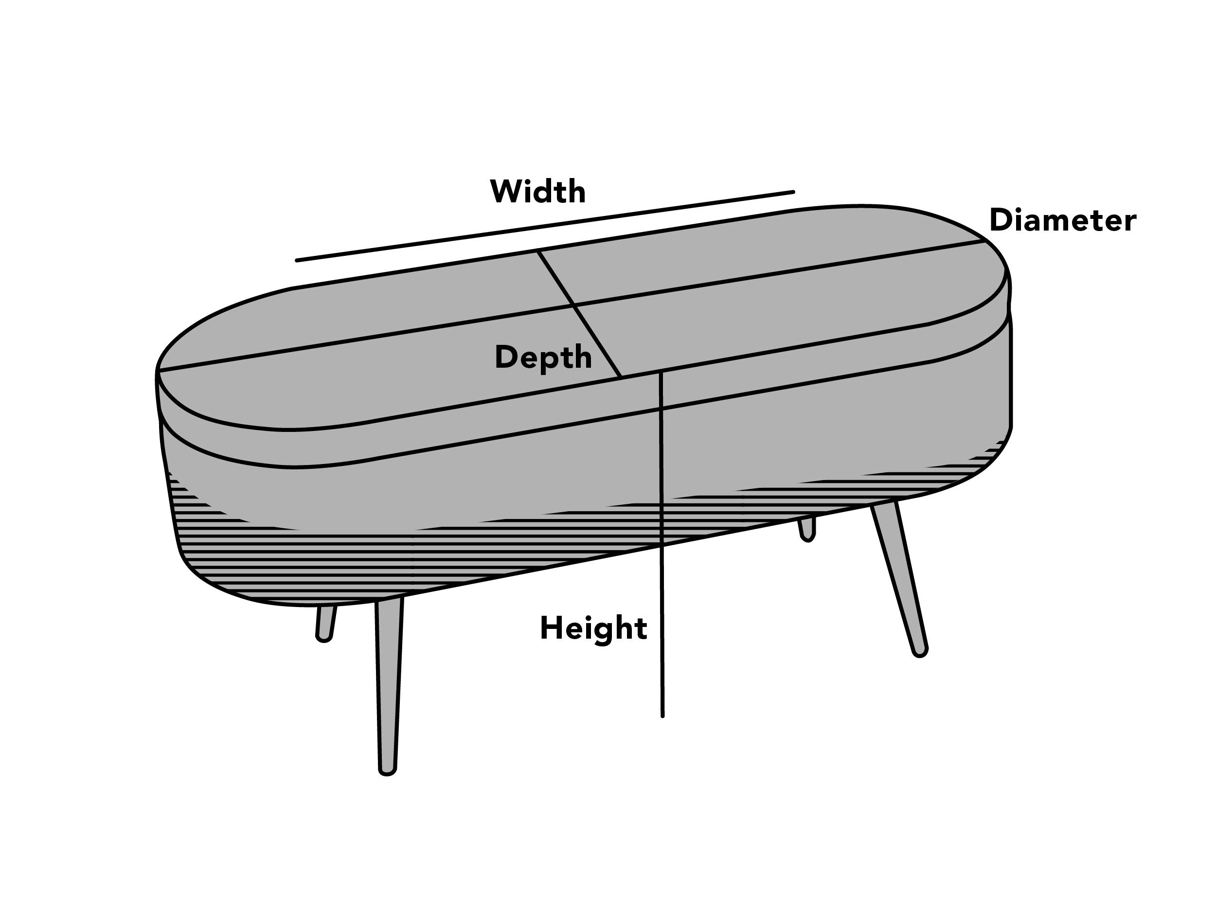 Custom Size Oblong Oval Ottoman Cover | Coverstore