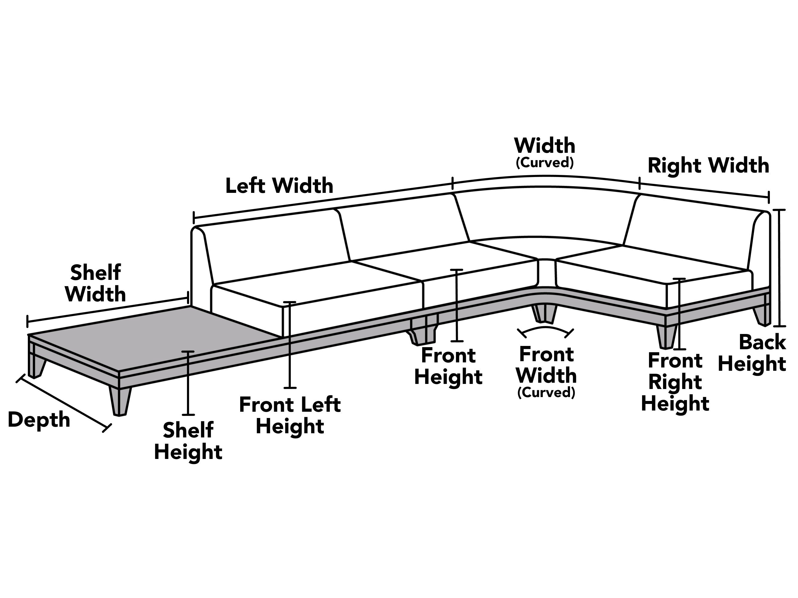 Custom L-Shape Sectional w/ Curved Corner & Left Side Table Cover ...