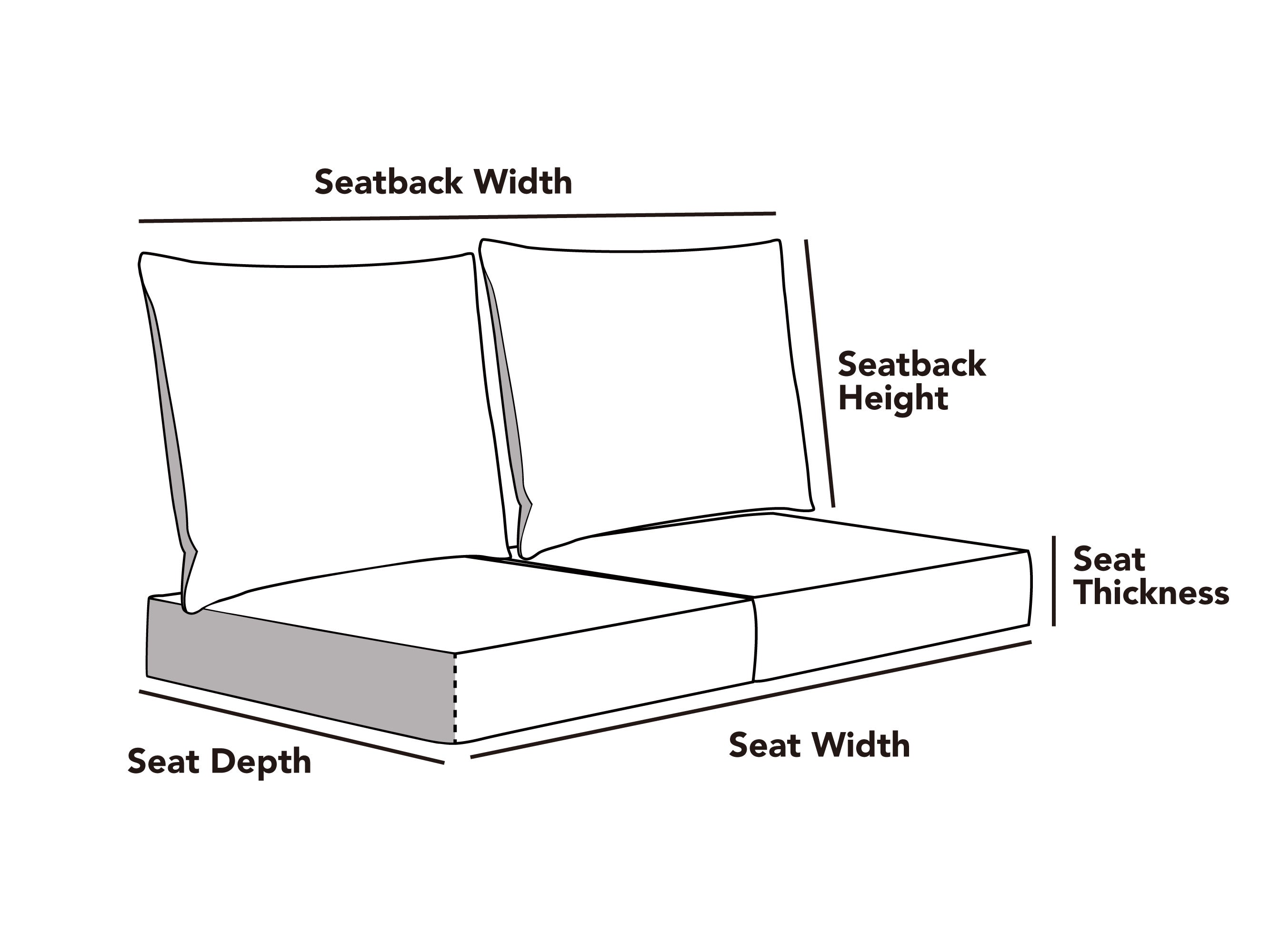 Custom Outdoor Detached Sofa/Loveseat Double Cushion Set w/ Knife Edge ...